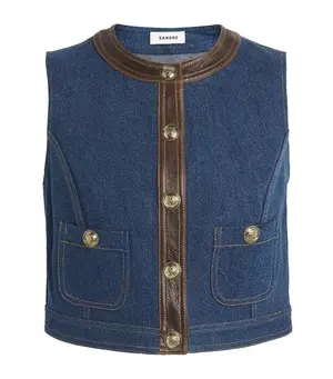 Women's Cropped Denim Vests
