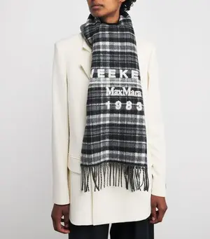 Max Mara Wool-blend Check Stole Scarf