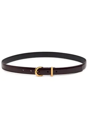 Khaite Luna Leather Belt - Burgundy