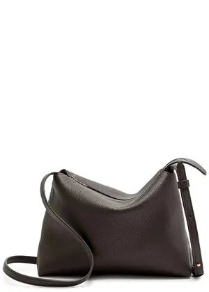 Khaite Lina Medium Leather Cross-body Bag - Dark Brown
