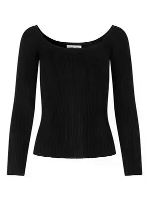 SAMSOE SAMSOE Ribbed Scoop-neck Top