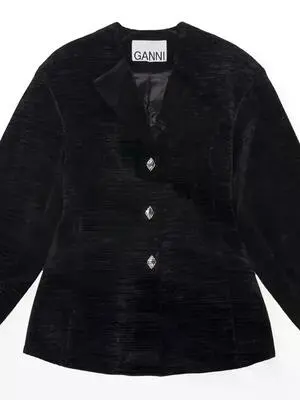 GANNI Textured Button-fastening Jacket
