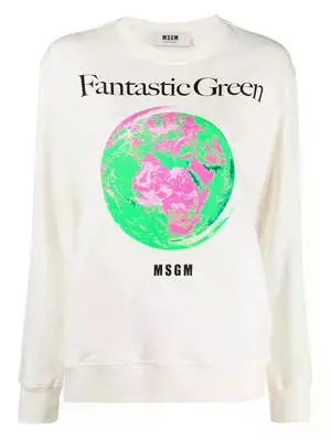 MSGM Globe-print Sweatshirt