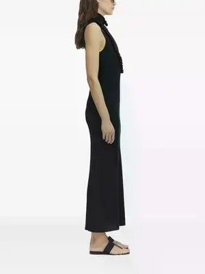 Rodebjer Ribbed Ruffle Maxi Dress