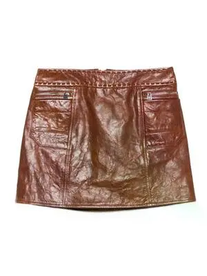 Ermanno Scervino Leather Zip-pocket Mini Skirt
