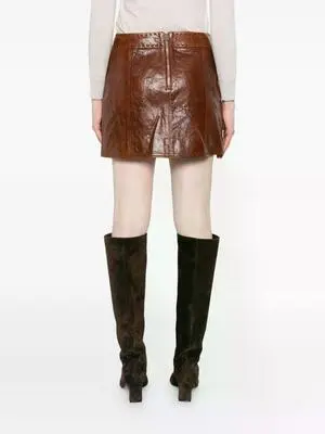 Ermanno Scervino Leather Zip-pocket Mini Skirt