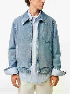 Ami De Coeur Zipped Denim Jacket - Blue