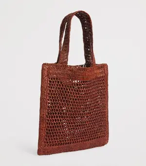 Chloé Raffia Summer Banana Tote - Brown