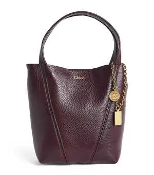 Chloé Small Leather Spin Tote - Purple