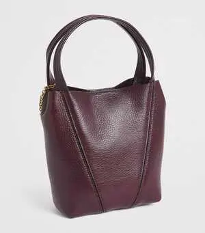 Chloé Small Leather Spin Tote - Purple