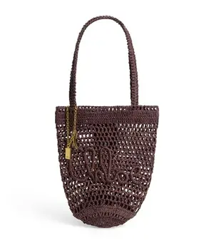 Chloé Small Raffia Summer Banana Tote Bag