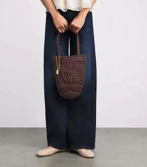 Chloé Small Raffia Summer Banana Tote Bag