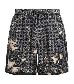 Amiri Silk Bleached Bandana Print Shorts