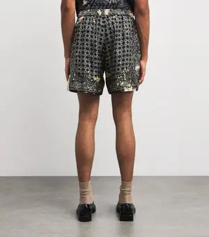 Amiri Silk Bleached Bandana Print Shorts