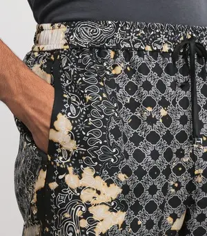Amiri Silk Bleached Bandana Print Shorts