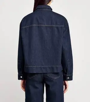 Maje Denim Jacket With Bow Detail
