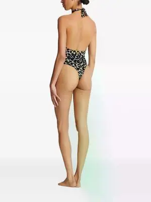 Balmain Leopard-print Swimsuit - Neutrals