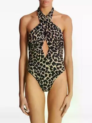 Balmain Leopard-print Swimsuit - Neutrals