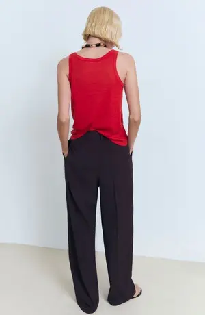 Mango Linen Tank - Red