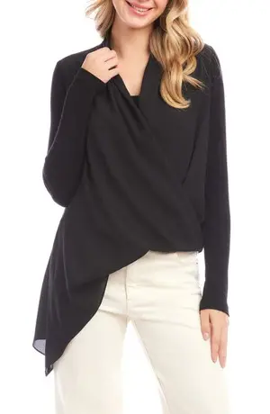 Karen Kane Layered Wrap Front Top