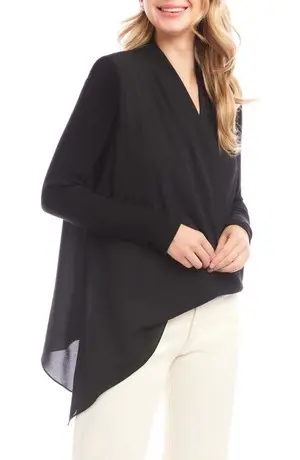 Karen Kane Layered Wrap Front Top