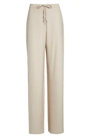 Max Mara Denaro Wool Stretch Twill Wide Leg Pants - Beige