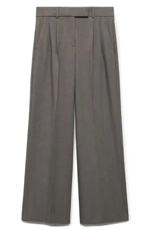 Mango High-waist Wide-leg Pleated Trousers