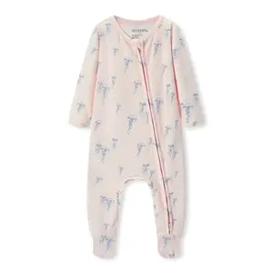 MILKBARN Cotton Stretch Zipper Footed Romper - Sunset Jellyfish