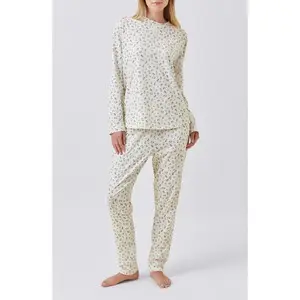 PAPINELLE Rosebud Organic Cotton Pajamas - Ecru