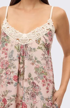 PAPINELLE Layla Lace Trim Maxi Nightgown