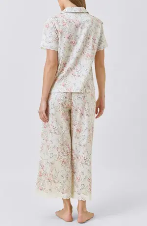 PAPINELLE Yolly Floral Lace Cotton Sateen Pajamas