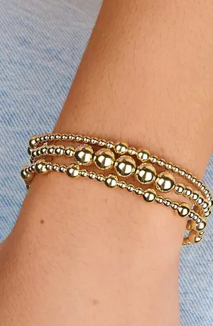 LITTLE SKY STONE Eva Gold Beaded Bracelet - 6.5 Inch