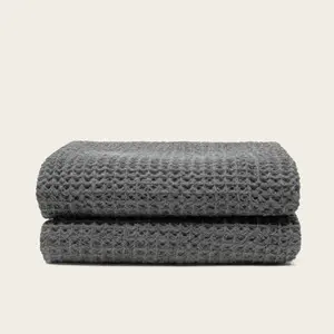 ITALIC Sedona Waffle Towels - Charcoal/bath Towels