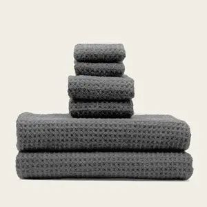 ITALIC Sedona Waffle Towels - Charcoal/luxe Set
