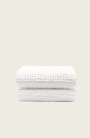 ITALIC Sedona Waffle Towels - White/bath Towel Set Of 2