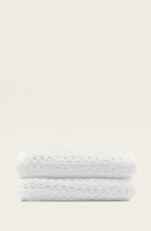 ITALIC Sedona Waffle Towels - White/washcloth Set Of 2