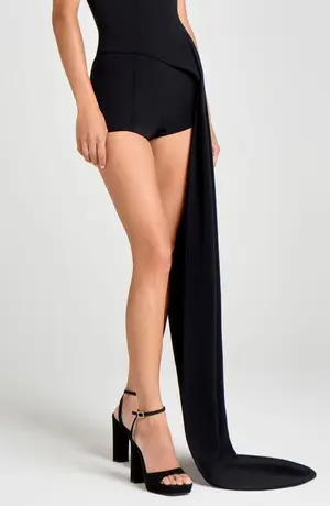NADINE MERABI High-waist Crepe Hotpants