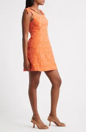 SISTER JANE Neroli Bow Jacquard Minidress