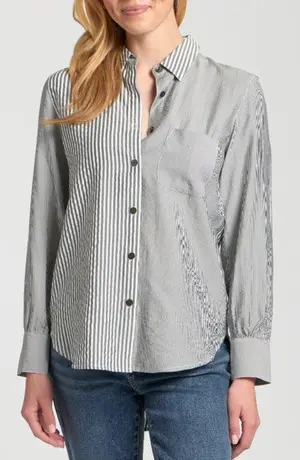 APNY Mixed Stripe Cotton Button-up Shirt
