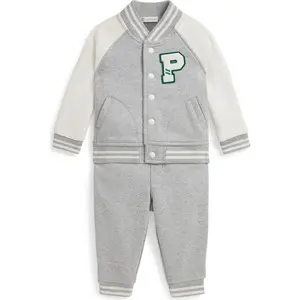 Ralph Lauren Fleece Baseball Jacket And Joggers Set