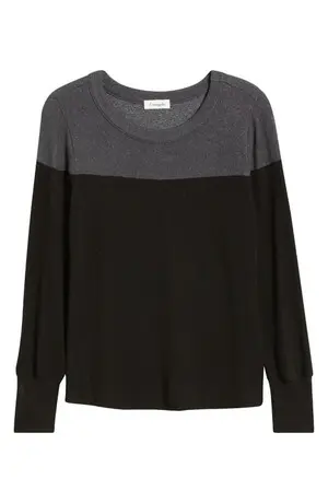 Loveappella Color Blocked Pullover - Grey/black