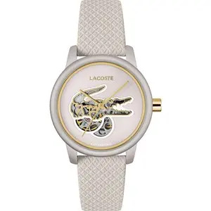 Lacoste 12.12 Automatic Leather Strap Watch - Off White