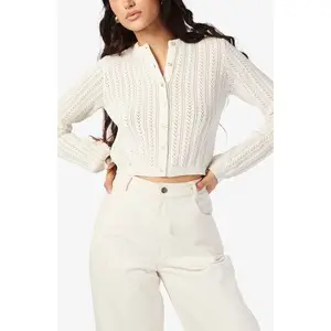 Cami Nyc Dresden Pointelle Crop Cardigan