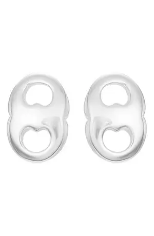 Tory Burch Gemini Link Stud Earrings - Light Silver