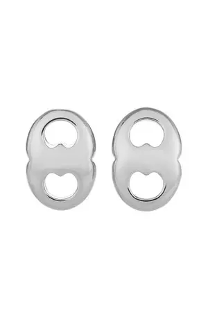 Tory Burch Gemini Link Stud Earrings Light Silver