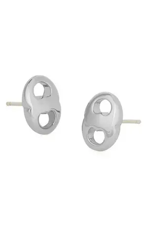 Tory Burch Gemini Link Stud Earrings - Light Silver