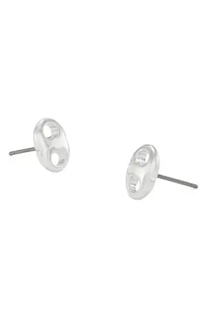 Tory Burch Gemini Link Stud Earrings - Light Silver