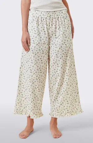PAPINELLE Swiss Dot Crop Pajama Pants - Rosebud Floral