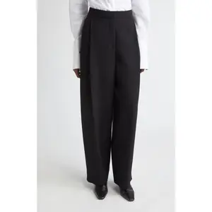 Women's Pleated Barrel-Leg Pants