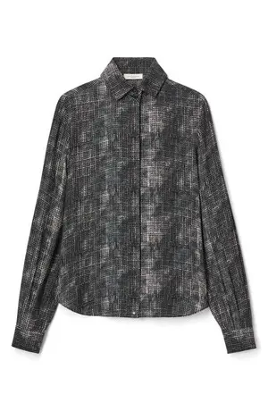 Lafayette 148 New York Hidden Placket Silk Top